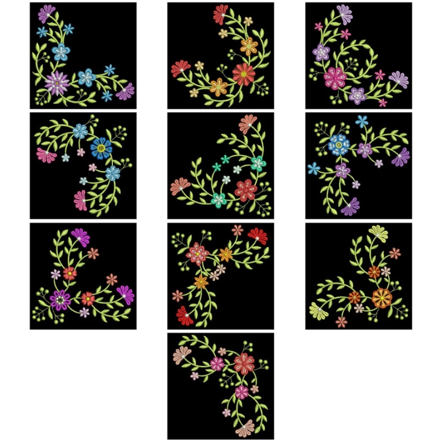 Elegant Flower Corners 2 | OregonPatchWorks