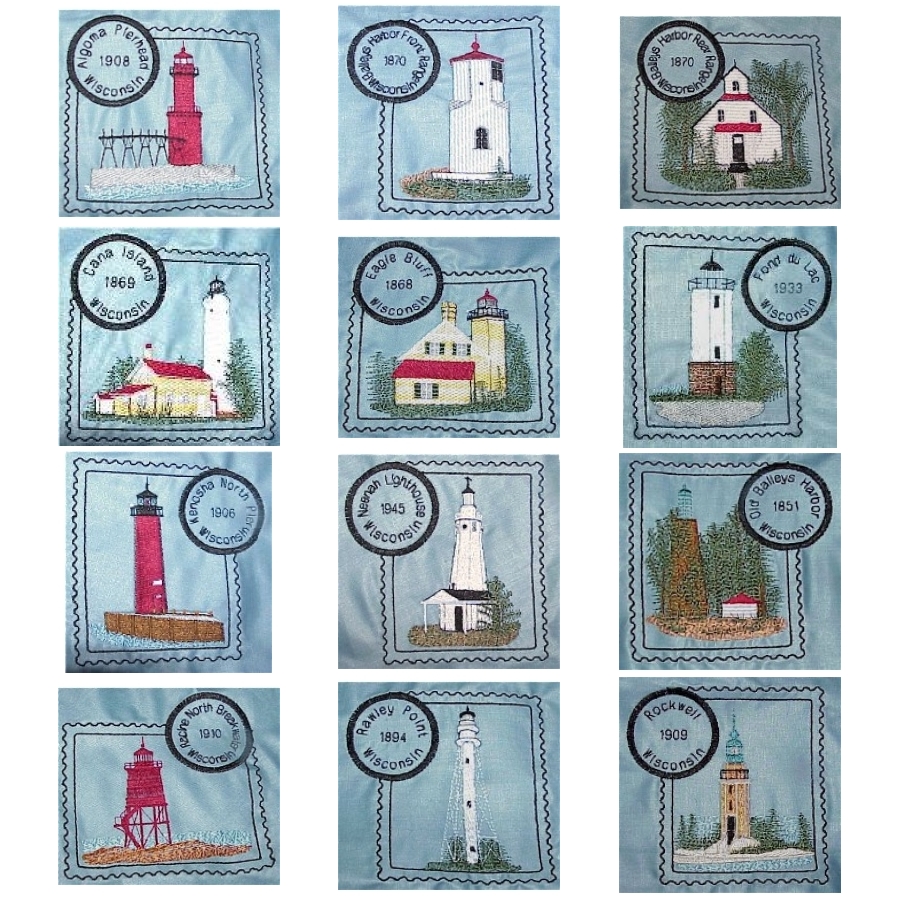 Wisconsin Lighthouse Stamps | OregonPatchWorks