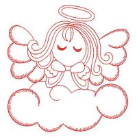 Redwork Angel Girls