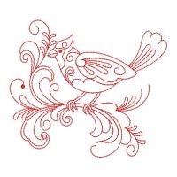 Redwork Rosemaling Bird