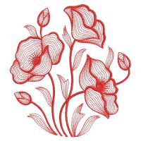 Redwork Poppy 2 | OregonPatchWorks