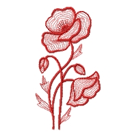 Redwork Poppy 2 | OregonPatchWorks
