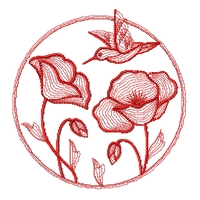Redwork Poppy 2 | OregonPatchWorks