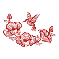 Redwork Poppy 2 | OregonPatchWorks