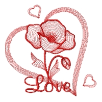 Redwork Poppy 2 | OregonPatchWorks