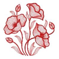 Redwork Poppy 2 | OregonPatchWorks