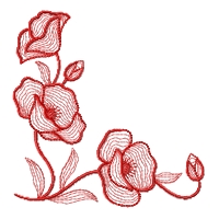 Redwork Poppy 2 | OregonPatchWorks