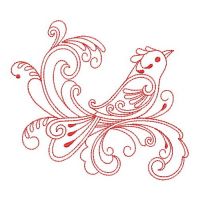 Redwork Rosemaling Birds 1