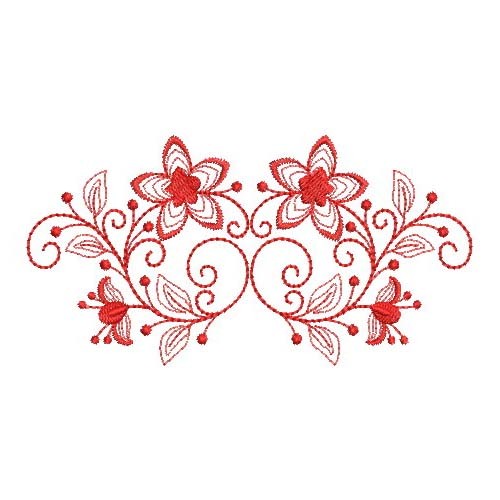 Redwork Flower Border | OregonPatchWorks