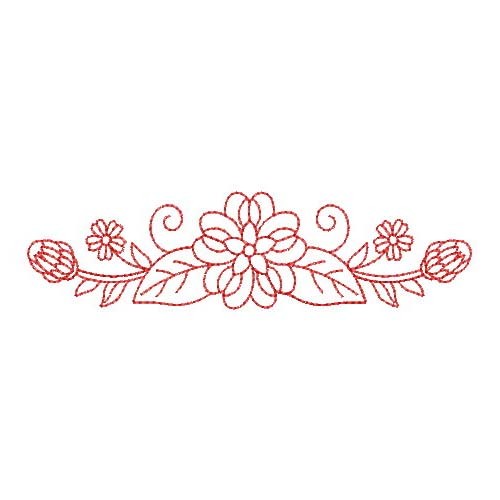 Redwork Heirloom Flower 3 | OregonPatchWorks