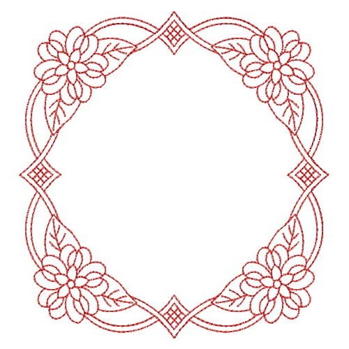 Redwork Heirloom Flower 3 | OregonPatchWorks