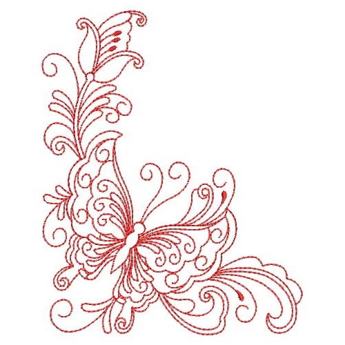 Redwork Heirloom Butterfly 3 | OregonPatchWorks