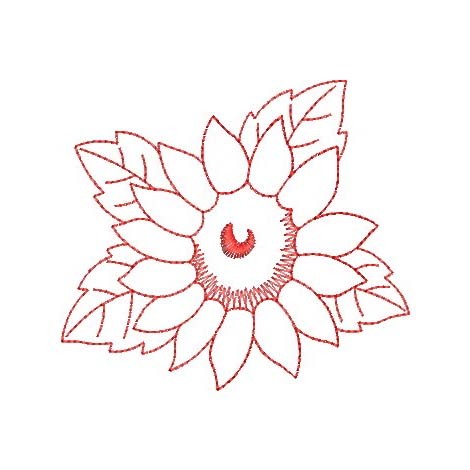 Redwork Sunflowers 2 | OregonPatchWorks