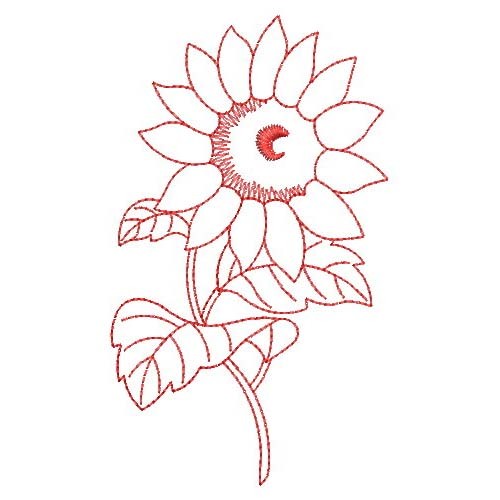 Redwork Sunflowers 2 | OregonPatchWorks