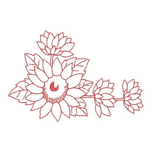 Redwork Sunflowers 2 | OregonPatchWorks