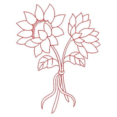 Redwork Sunflowers 2 | OregonPatchWorks