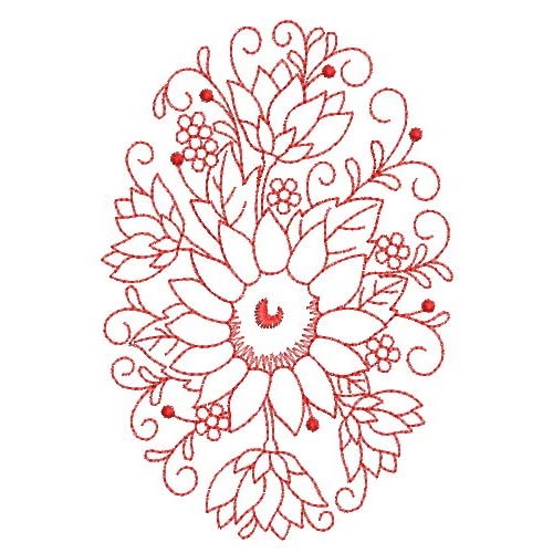 Redwork Sunflowers 2 | OregonPatchWorks