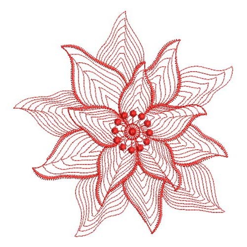 Redwork Rippled Poinsettia | OregonPatchWorks