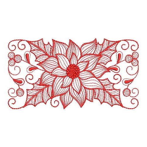 Redwork Rippled Poinsettia | OregonPatchWorks