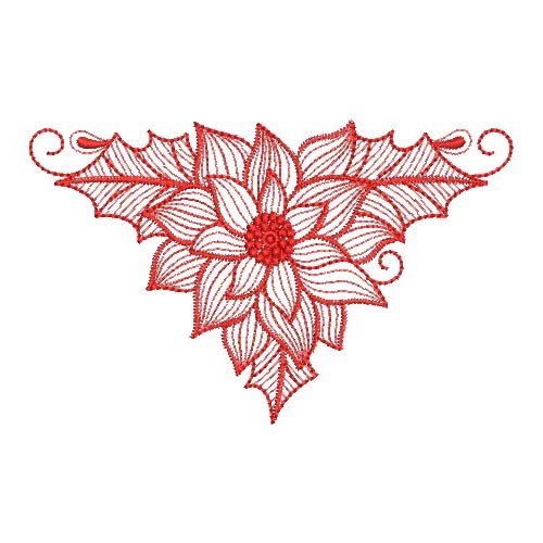 Redwork Rippled Poinsettia | OregonPatchWorks
