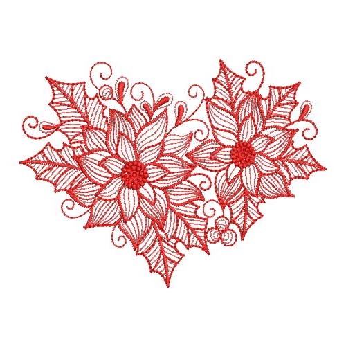 Redwork Rippled Poinsettia | OregonPatchWorks