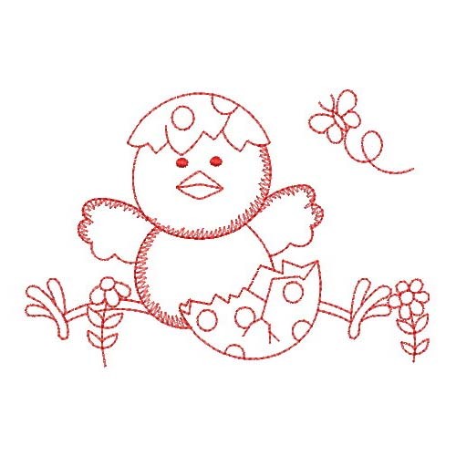 Redwork Easter Chick 2 | OregonPatchWorks