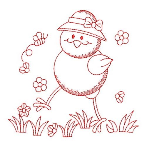 Redwork Easter Chick 2 | OregonPatchWorks