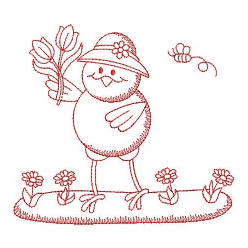 Redwork Easter Chick 2 | OregonPatchWorks