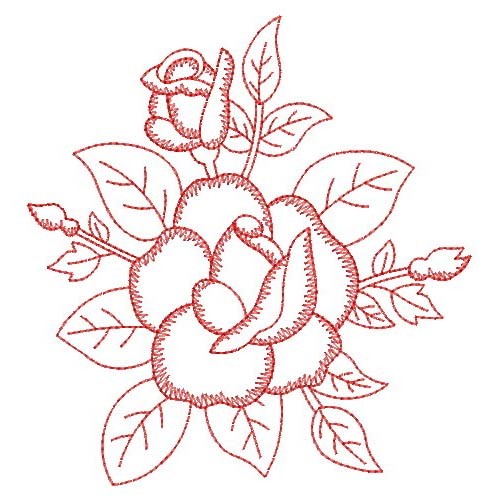 Redwork Roses 5 | OregonPatchWorks