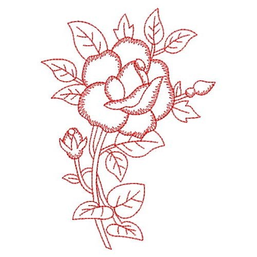 Redwork Roses 5 | OregonPatchWorks