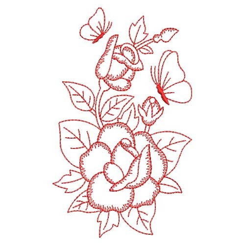 Redwork Roses 5 | OregonPatchWorks