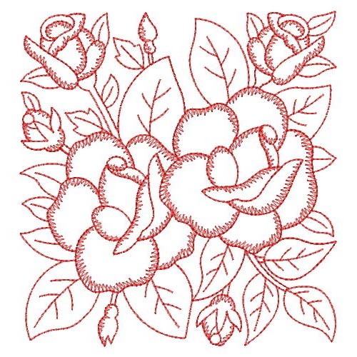 Redwork Roses 5 | OregonPatchWorks