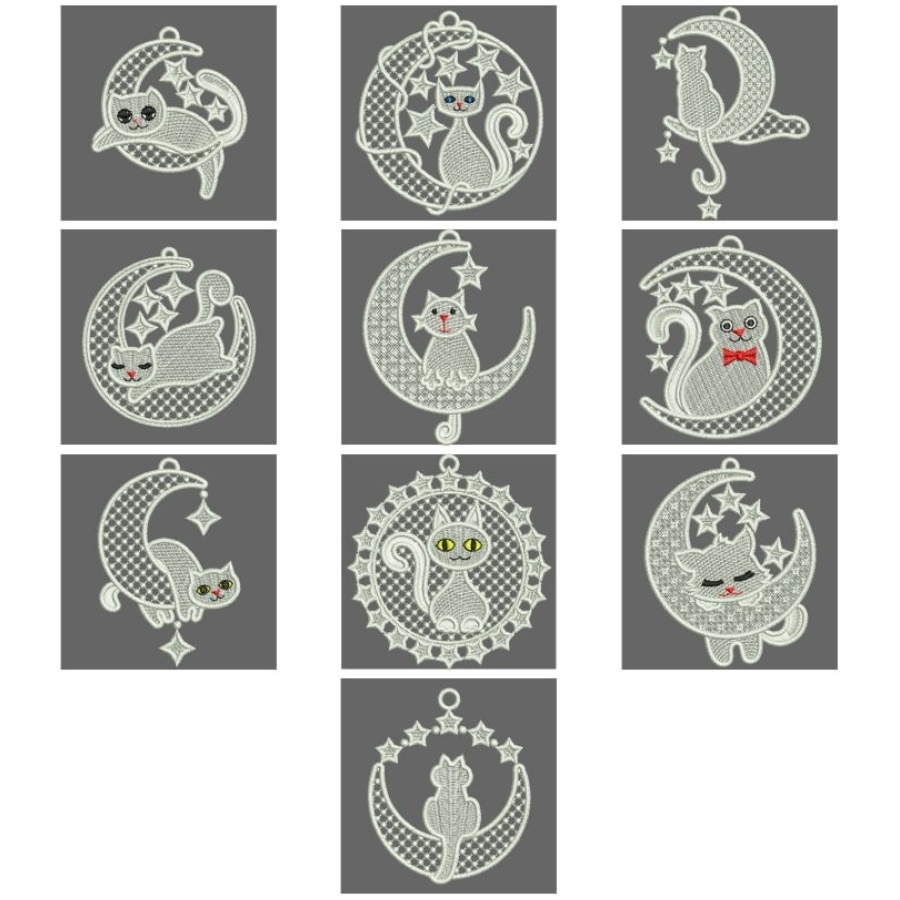 FSL Cats and Moon | OregonPatchWorks