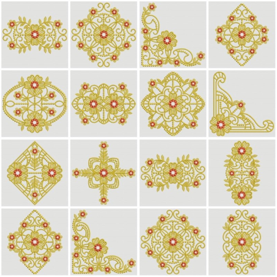 Heirloom Golden Flower Lace | OregonPatchWorks