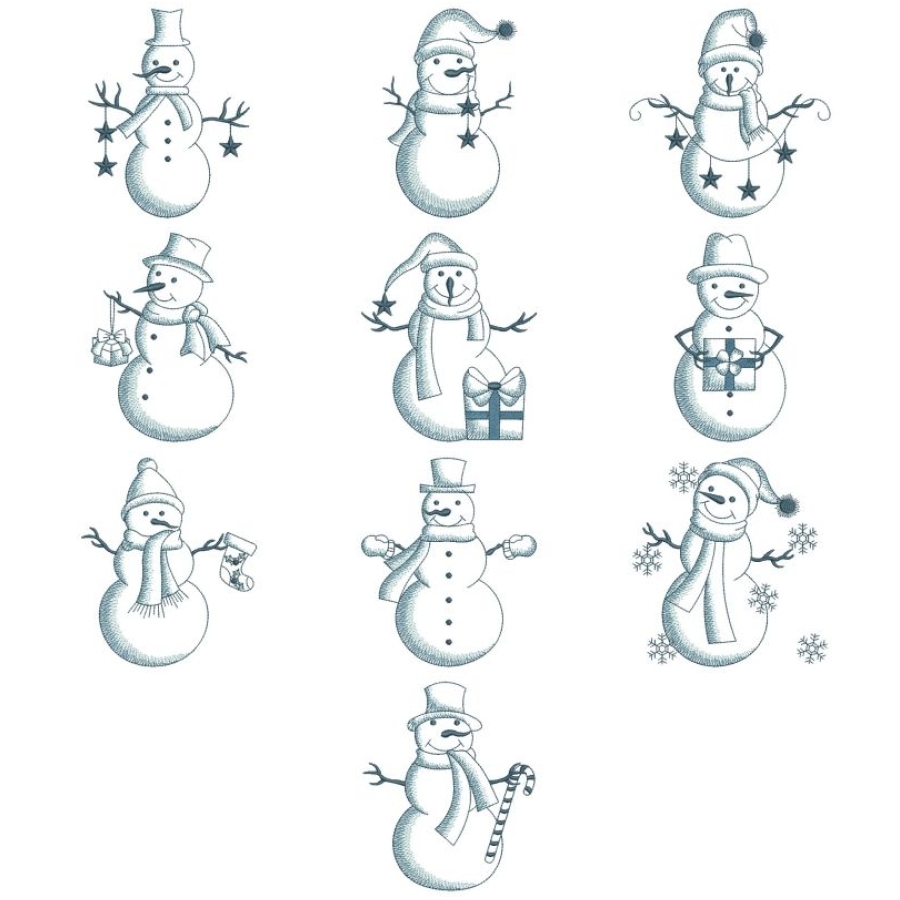 Bluework Snowman | OregonPatchWorks