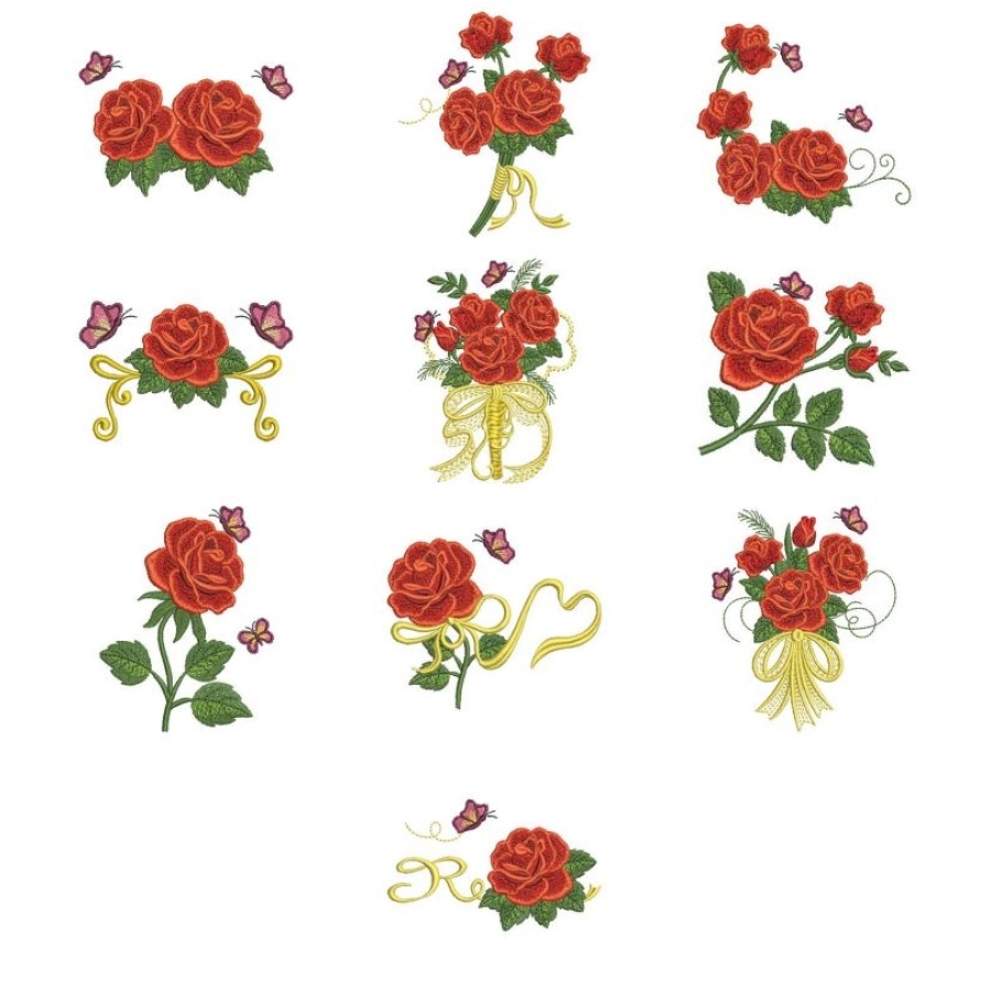 Red Roses And Butterflies 2 | OregonPatchWorks