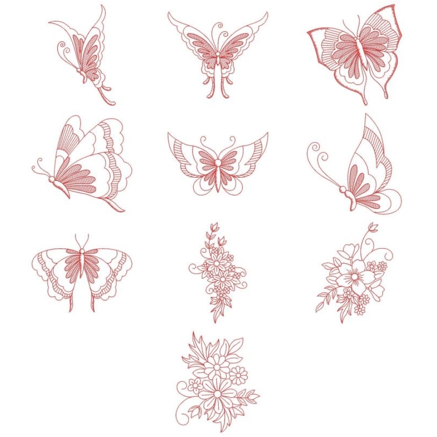 Redwork Butterfly | OregonPatchWorks