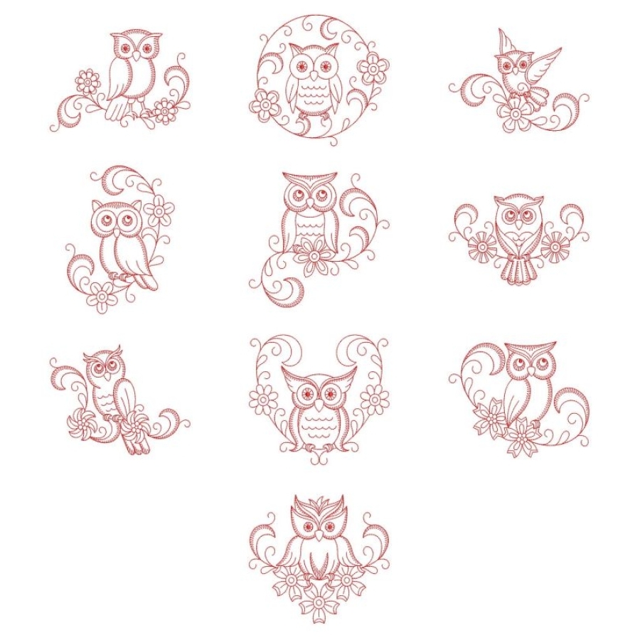 Redwork Baby Owls 2 | OregonPatchWorks