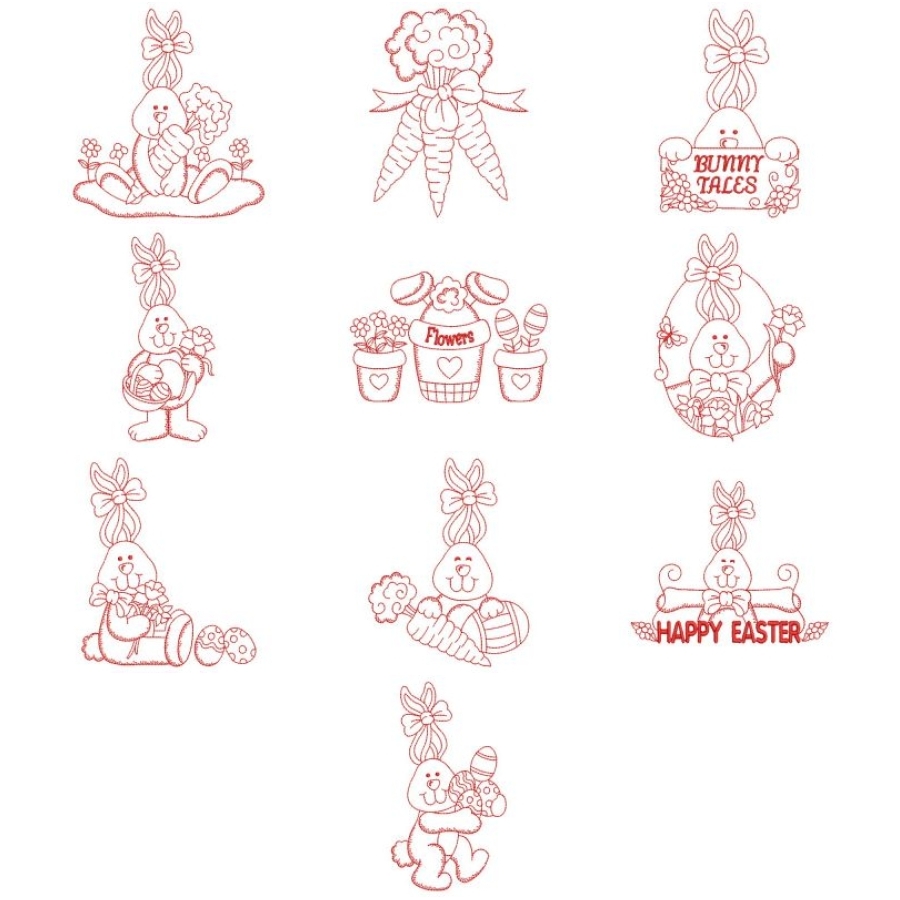 Redwork Easter Bunny | OregonPatchWorks