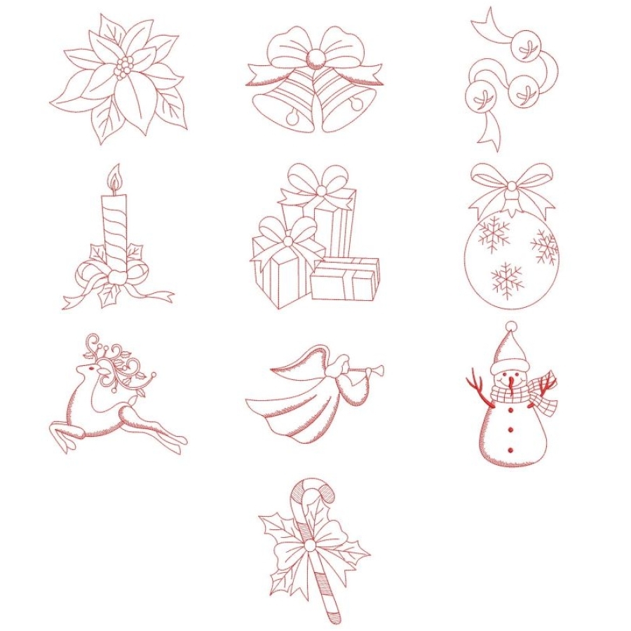 Redwork Simple Christmas | OregonPatchWorks