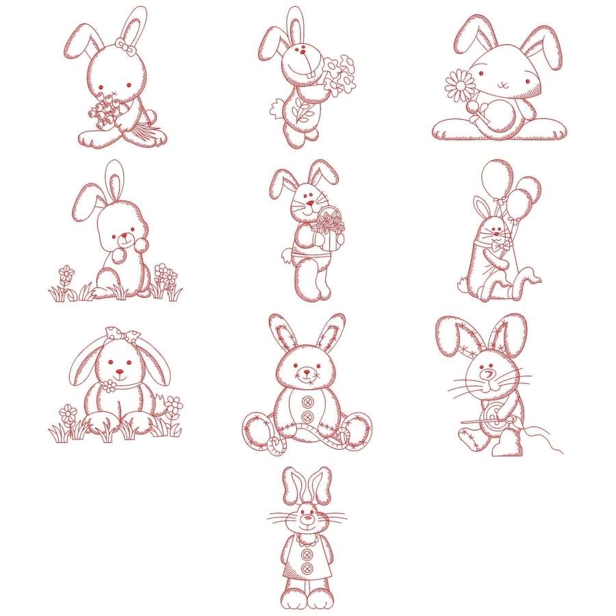 Redwork Rabbit | OregonPatchWorks