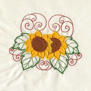Scroll Applique Flowers