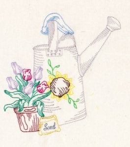 Delicate Garden MC Redwork