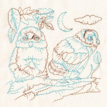 Baby Owls Redwork | OregonPatchWorks