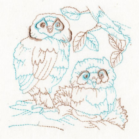 Baby Owls Redwork | OregonPatchWorks
