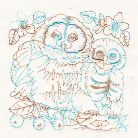Baby Owls Redwork | OregonPatchWorks