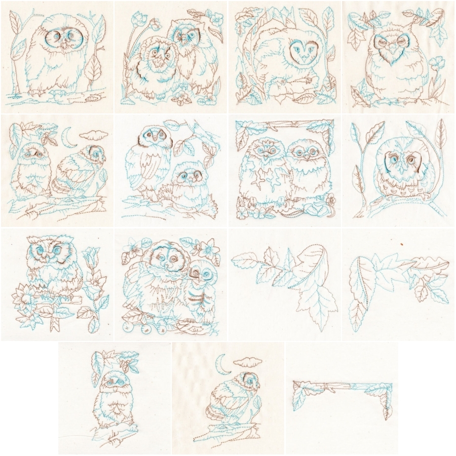 Baby Owls Redwork | OregonPatchWorks